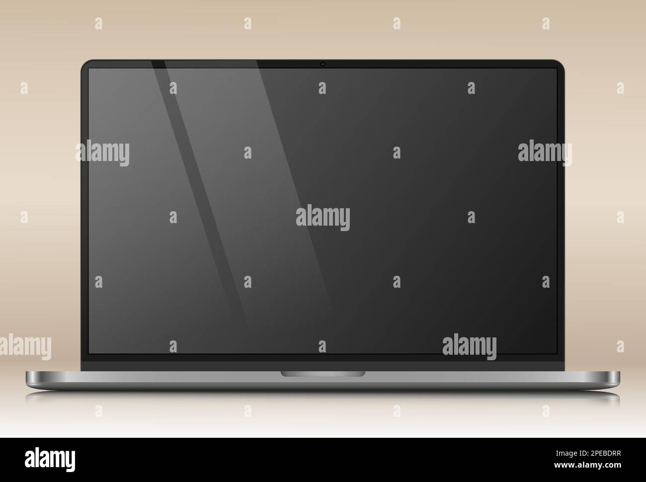 Realistic layout of a modern laptop in a silver thin metal case Stock ...