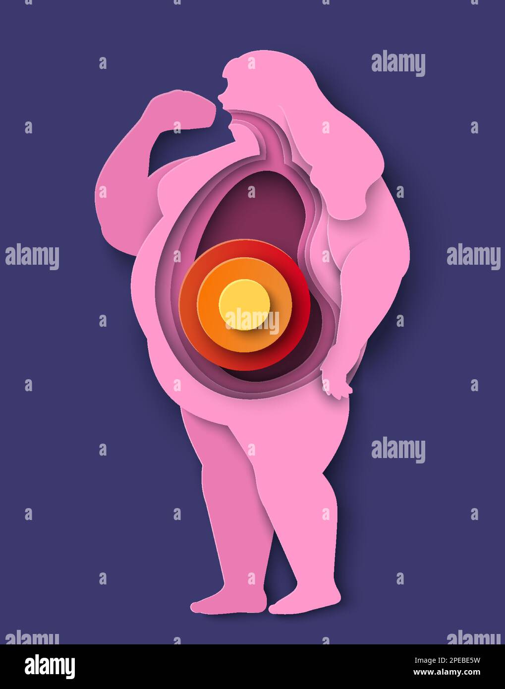 Fat people icon vector woman stomach problem Stock Vector Image & Art ...