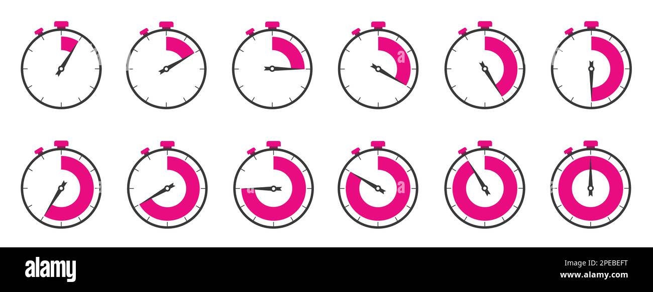 Set Of Clock Timer Icon Stock Vector Image And Art Alamy