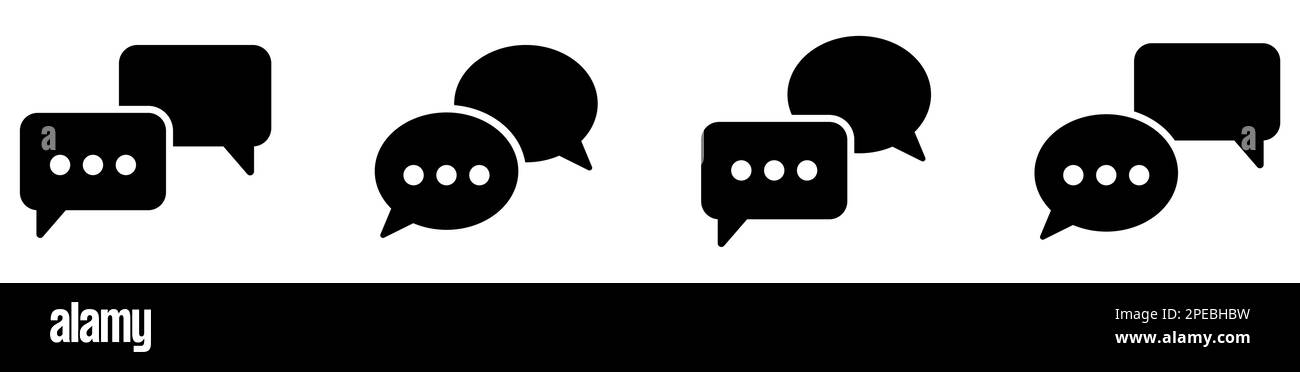 Chat message icon set. Speech bubbles sign Stock Vector Image & Art - Alamy