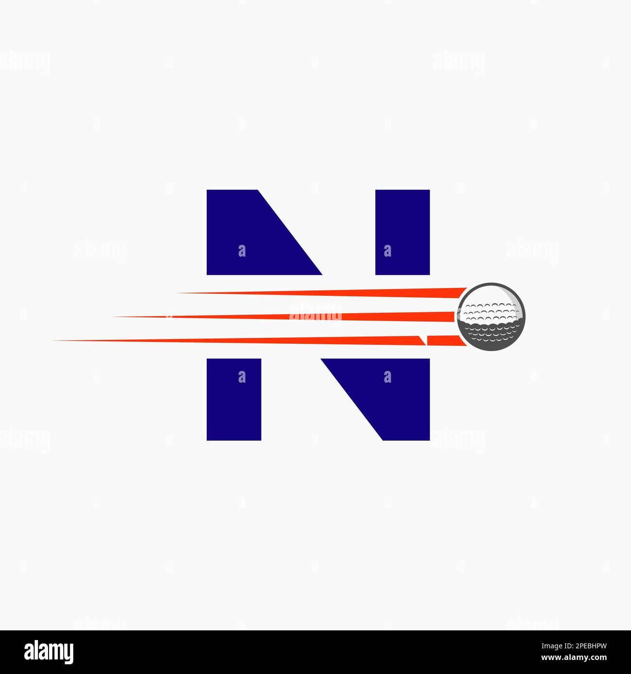 Letter N Golf Logo Design. Initial Hockey Sport Academy Sign, Club ...