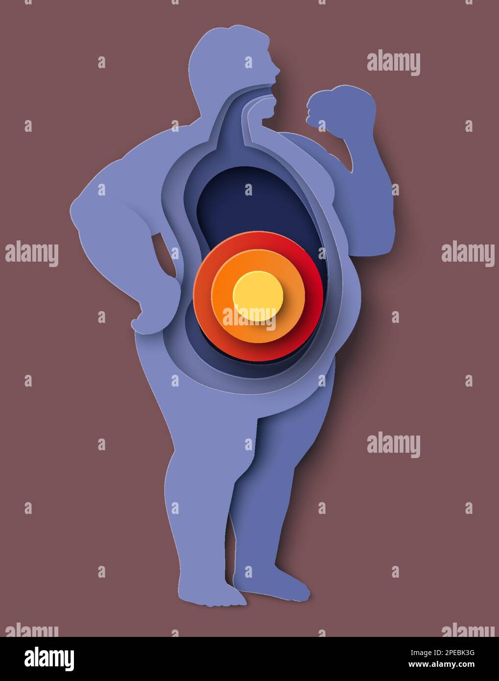 Fat people icon illustration vector man stomach problem Stock Vector ...