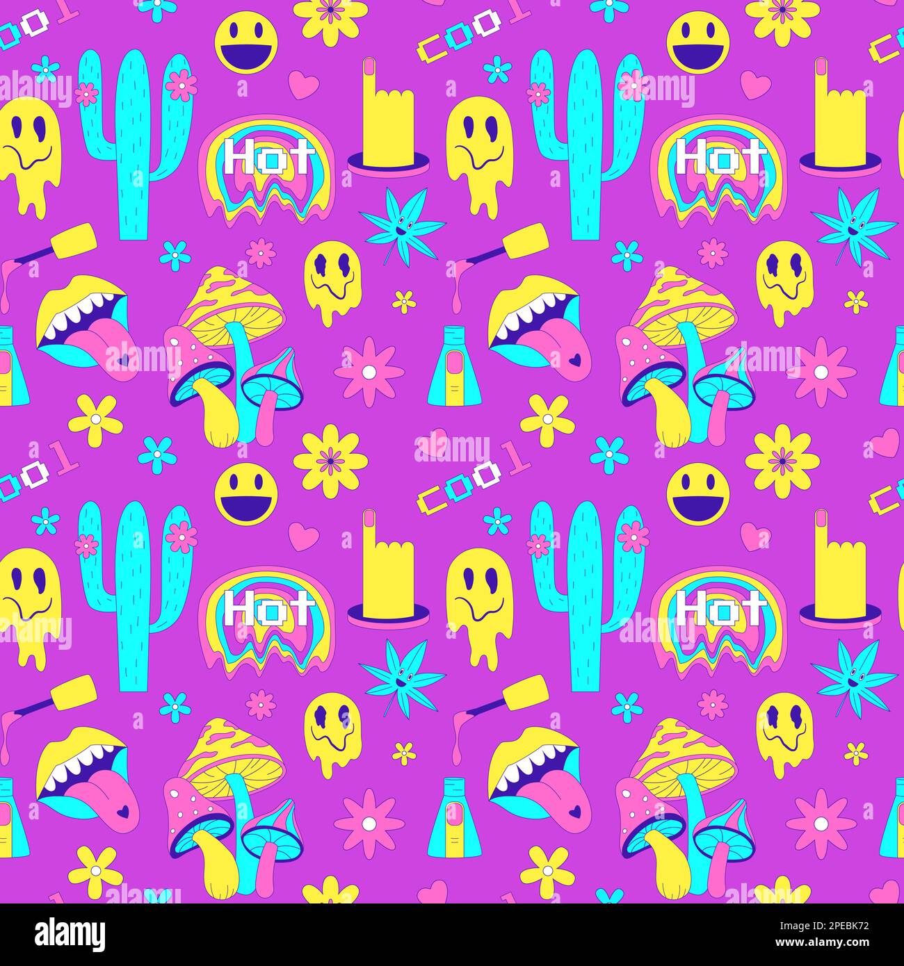 Seamless psychedelic 80s neon Stock Vector Images - Alamy