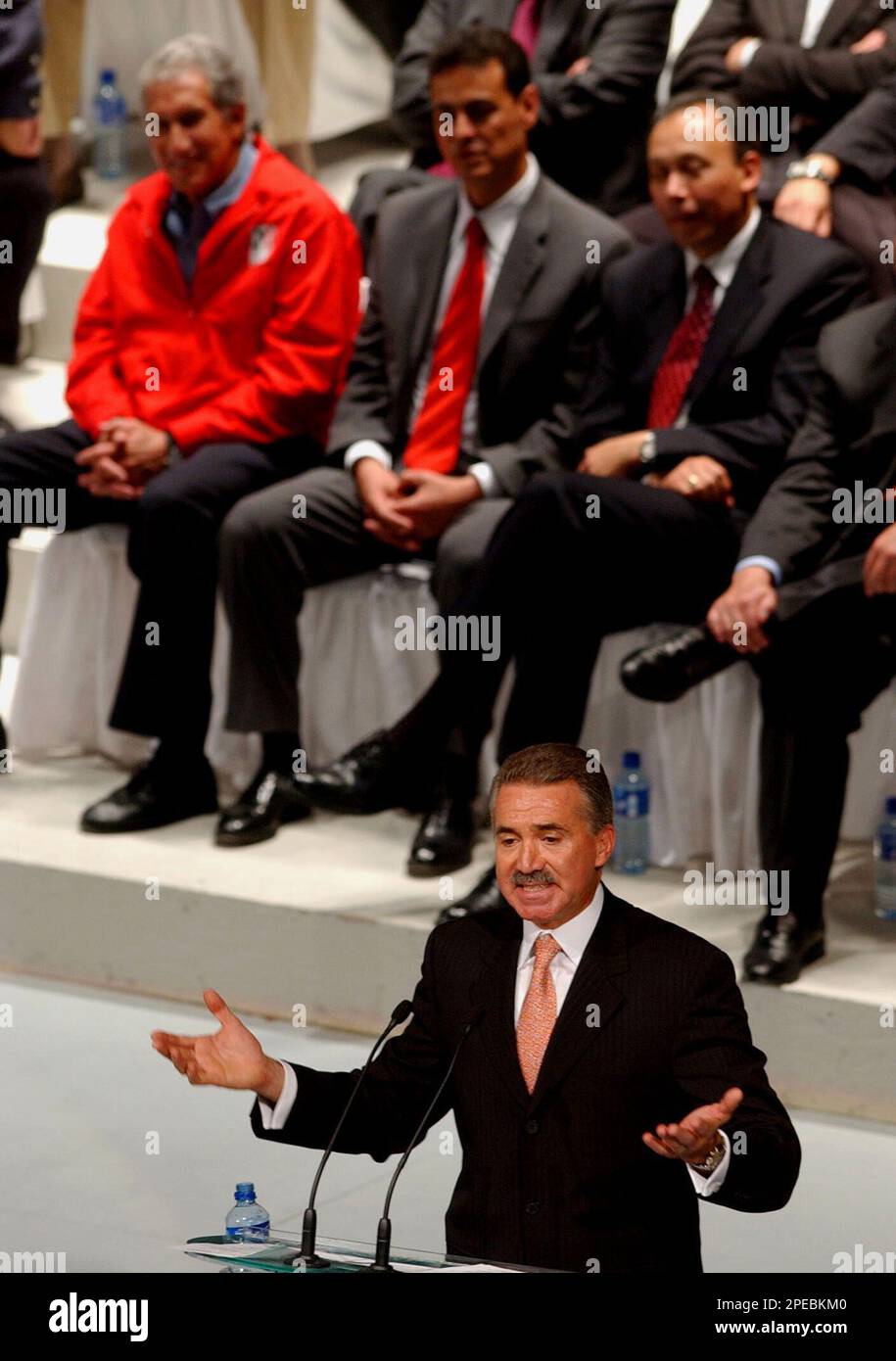 Institutional Revolutionary Party president, Roberto Madrazo, speak ...