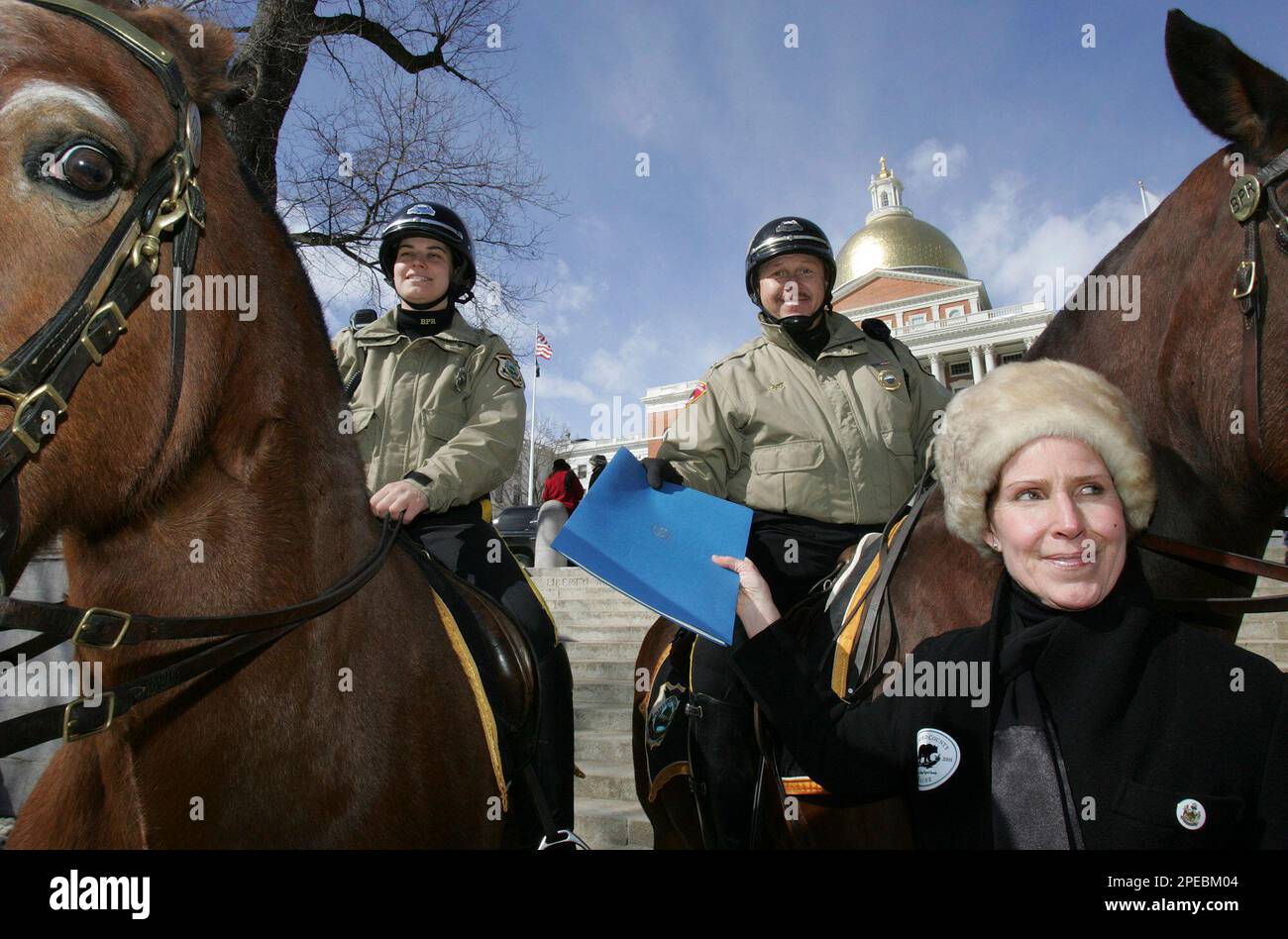 Nancy Mott Brew, right, a descendent of one of the original founders of ...