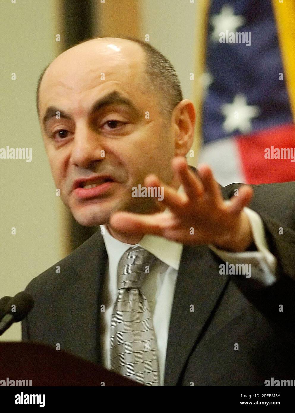 Syrian Ambassador to the the United States Imad Moustapha speaks to the ...