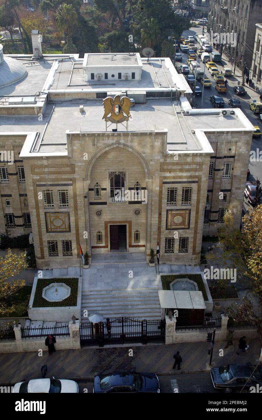 The Syrian parliament building in Damascus where Syrian President ...