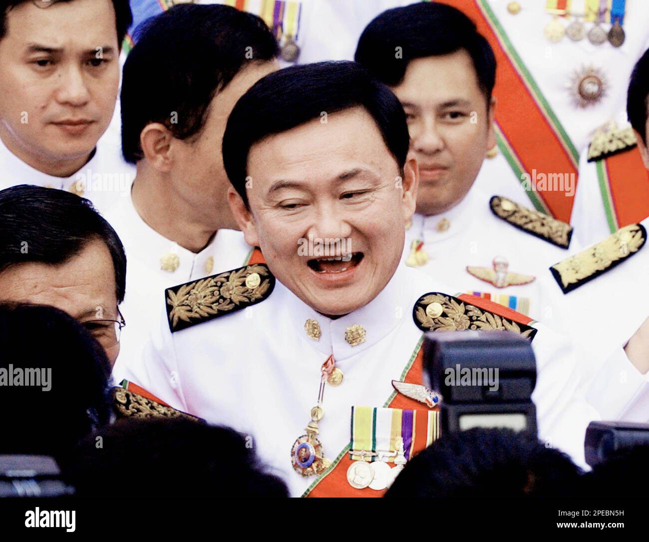 Thailand's Prime Minister and leader of the Thai Rak Thai party Thaksin ...