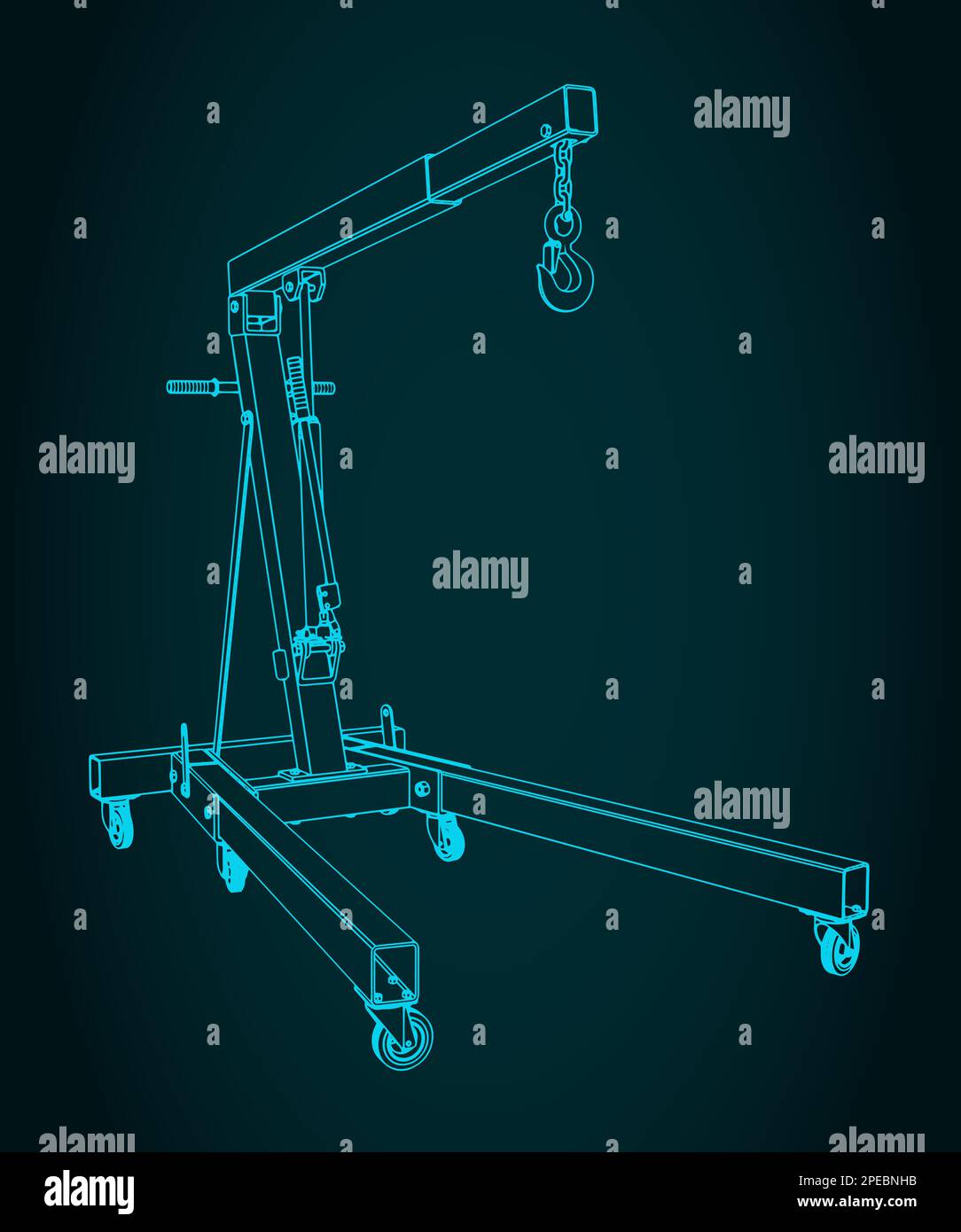 Stylized vector illustration of folding engine crane Stock Vector Image ...