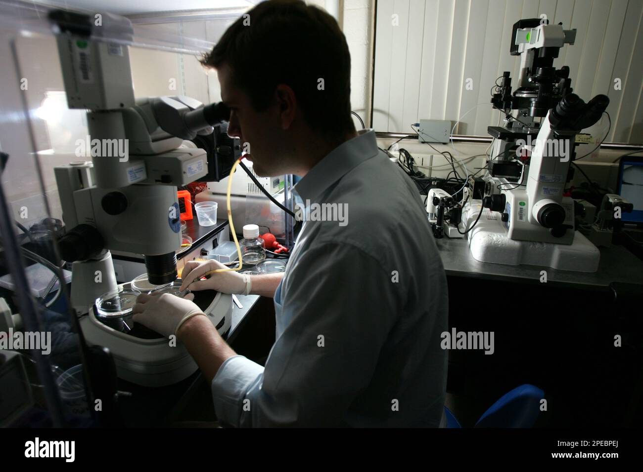 Kevin Eggan, researcher of Harvard Stem Cell Institute, is seen in a ...