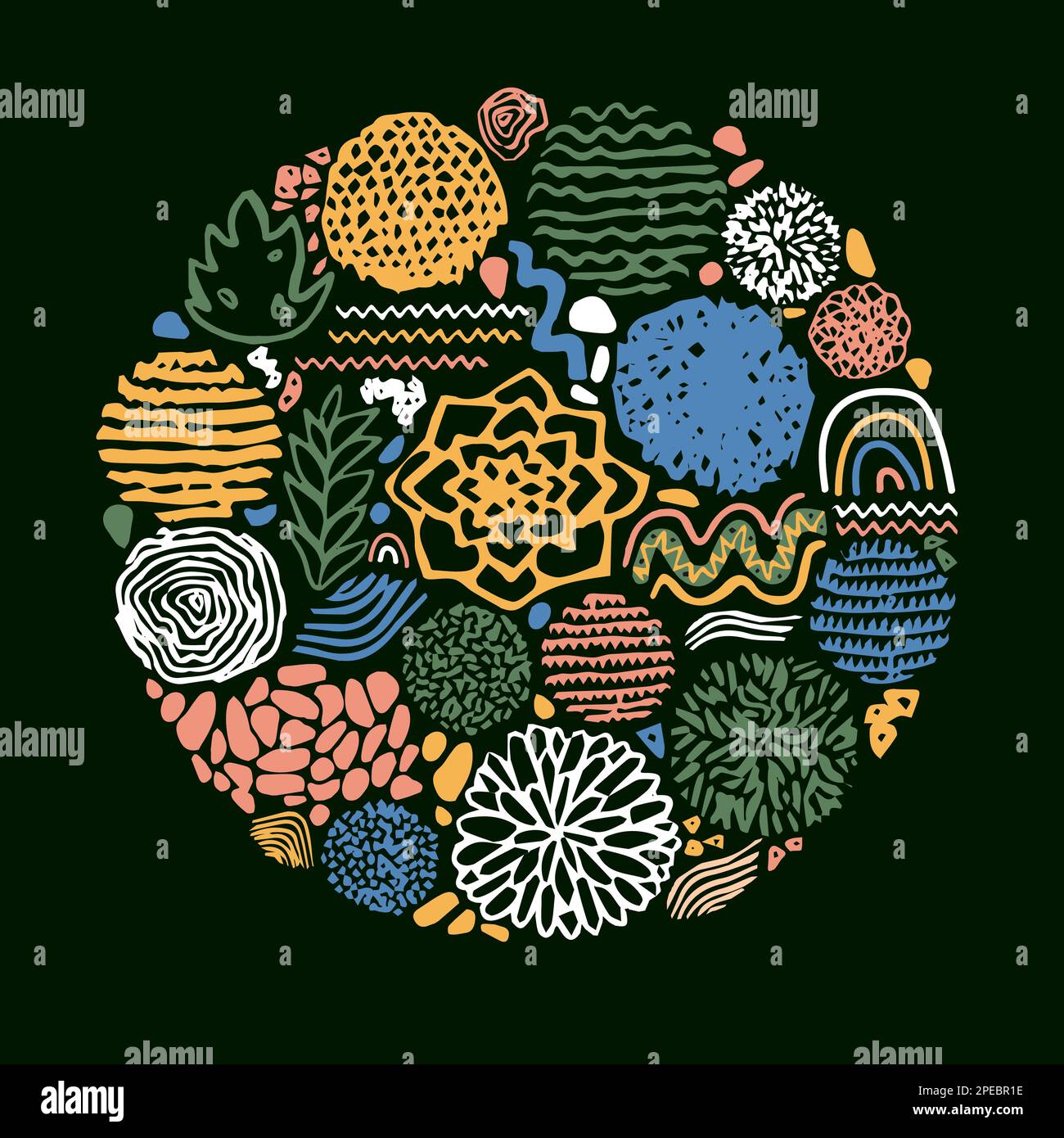 Abstract Dark Doodle Circle Stock Vector Image & Art - Alamy