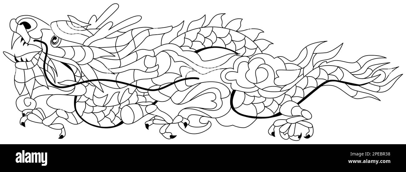 Dragon zentangle styled for coloring, for t-shirt design, tattoo and ...