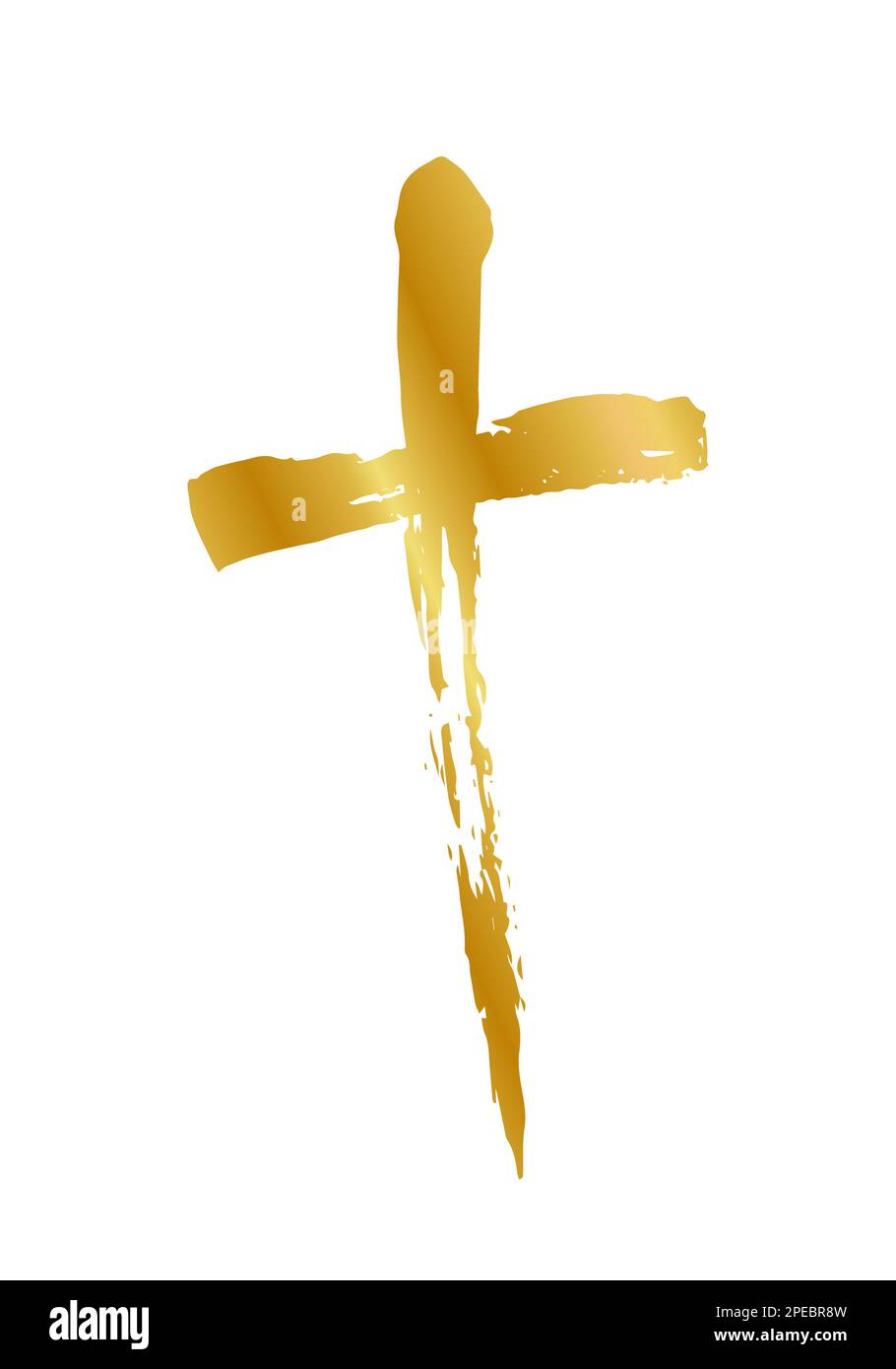 Hand drawn christian cross symbol hand painted with black ink Stock ...