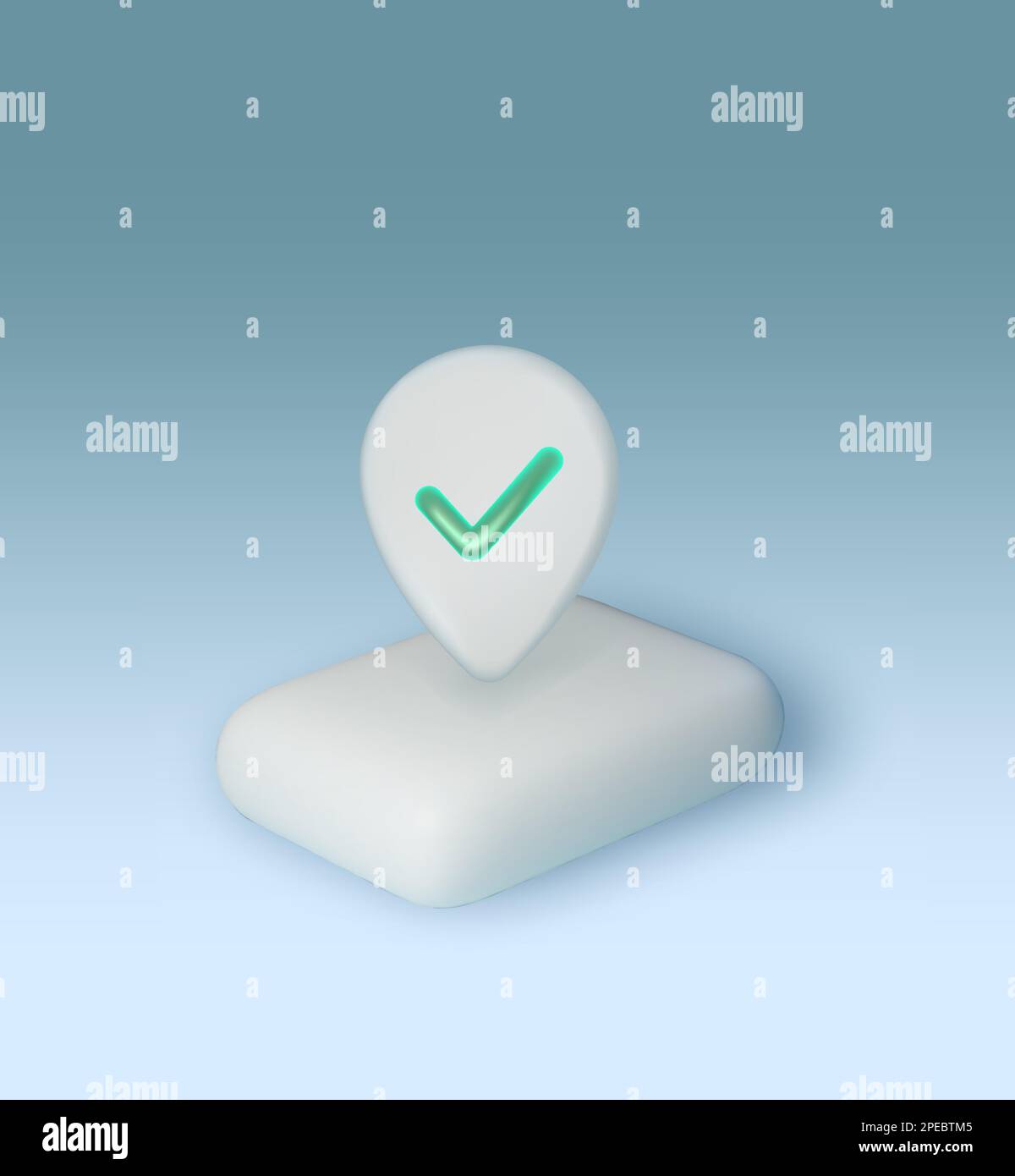 Checkmark icon. Approvement concept. Geolocation map mark, point ...