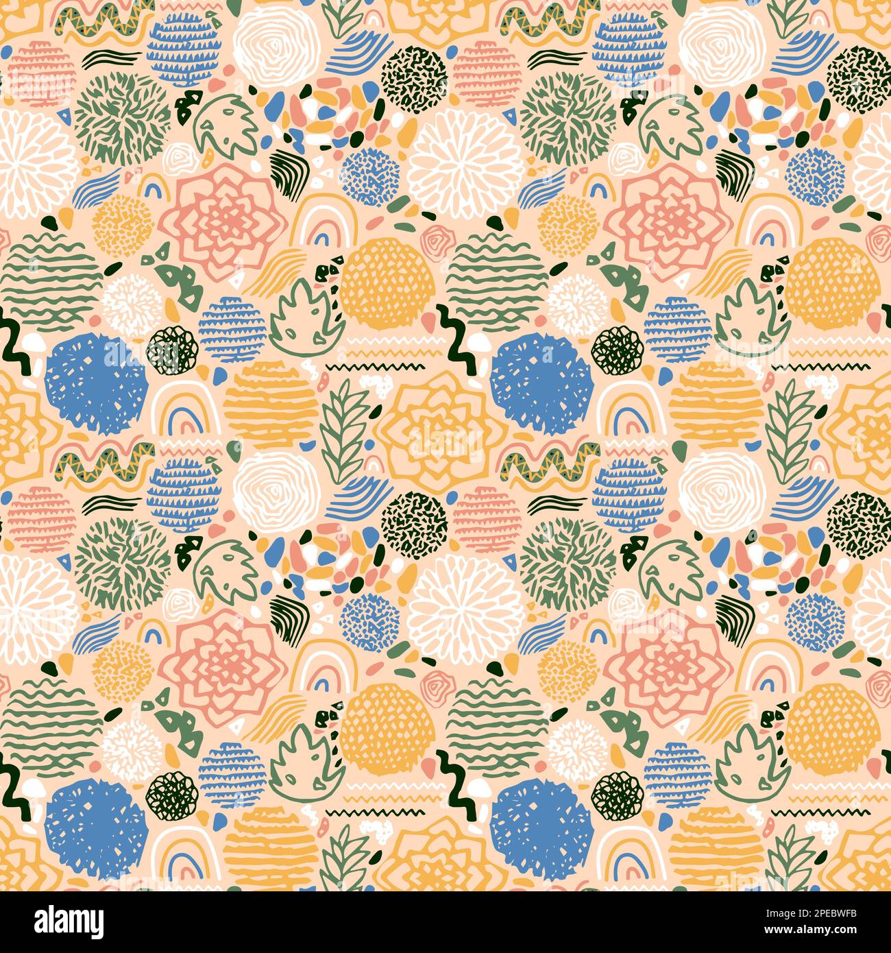 Abstract Beige Doodle Seamless Pattern Stock Vector Image & Art - Alamy