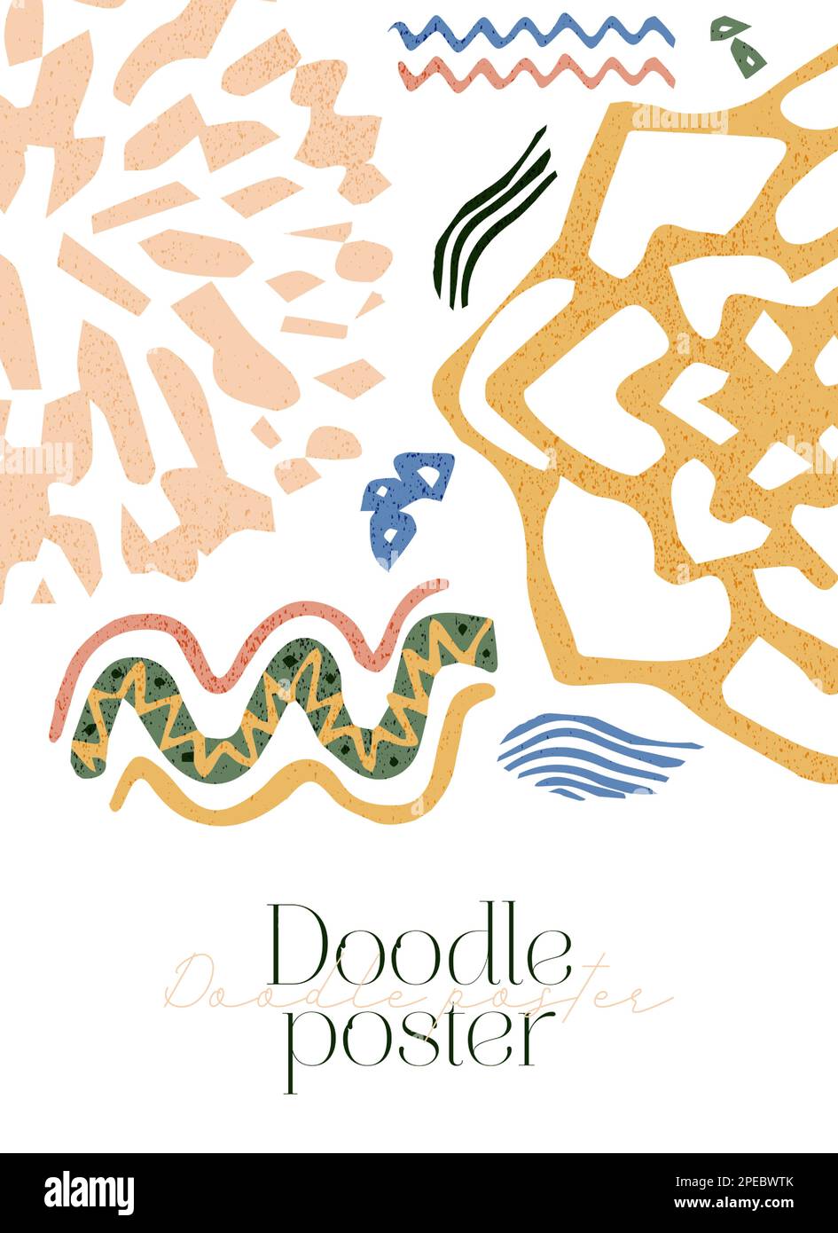 Abstract Naive Doodle Poster Stock Vector Image & Art - Alamy