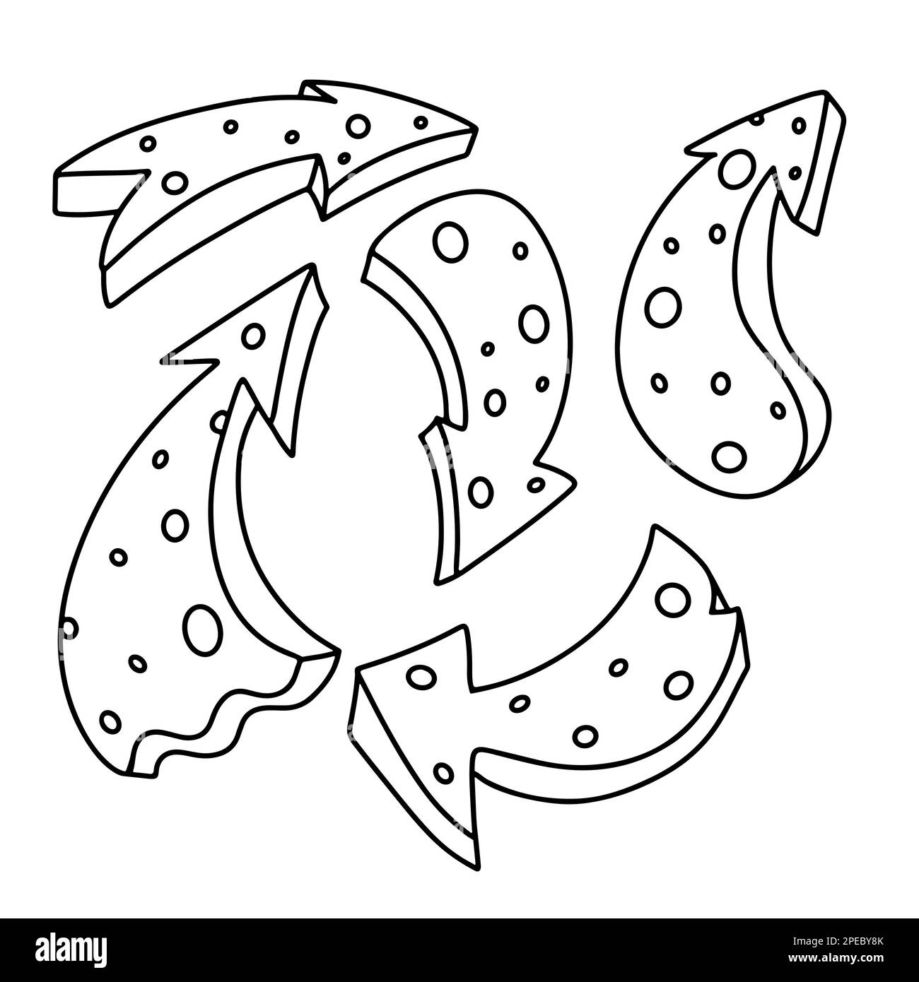 Decorative arrows set in hand drawn style on white background vector ...