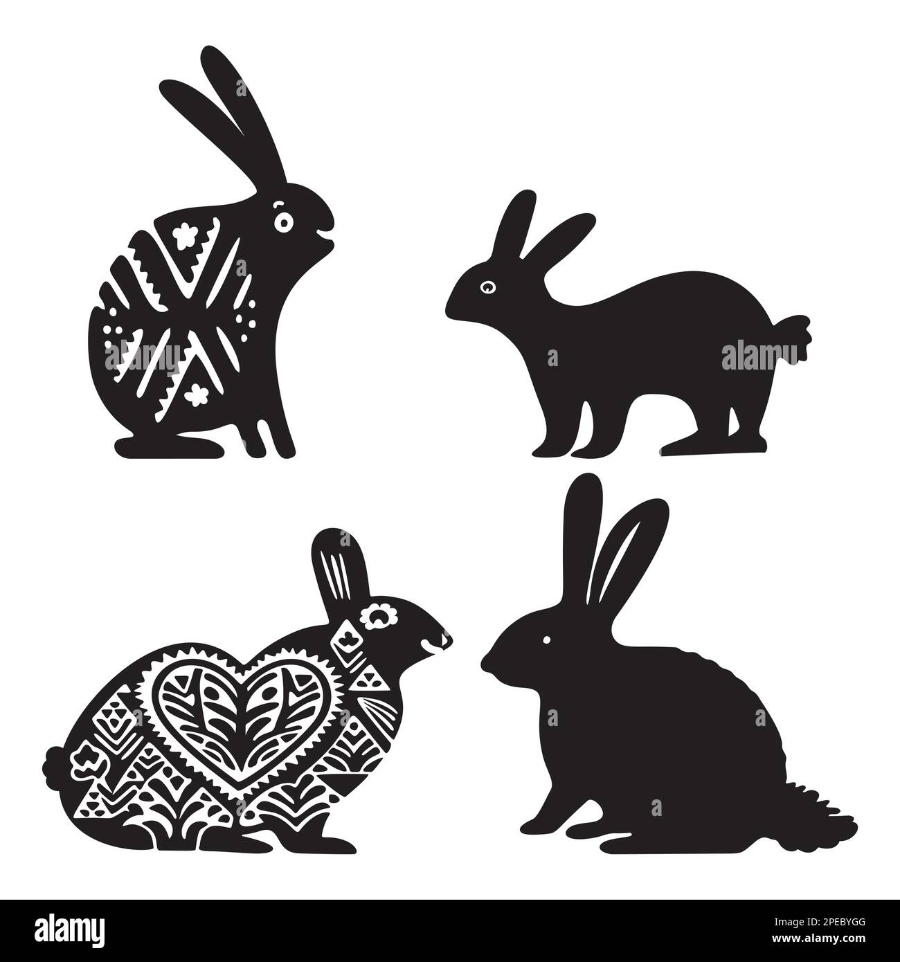 Cute easter bunny cartoon clipart. Vector rabbit motif Stock Vector ...