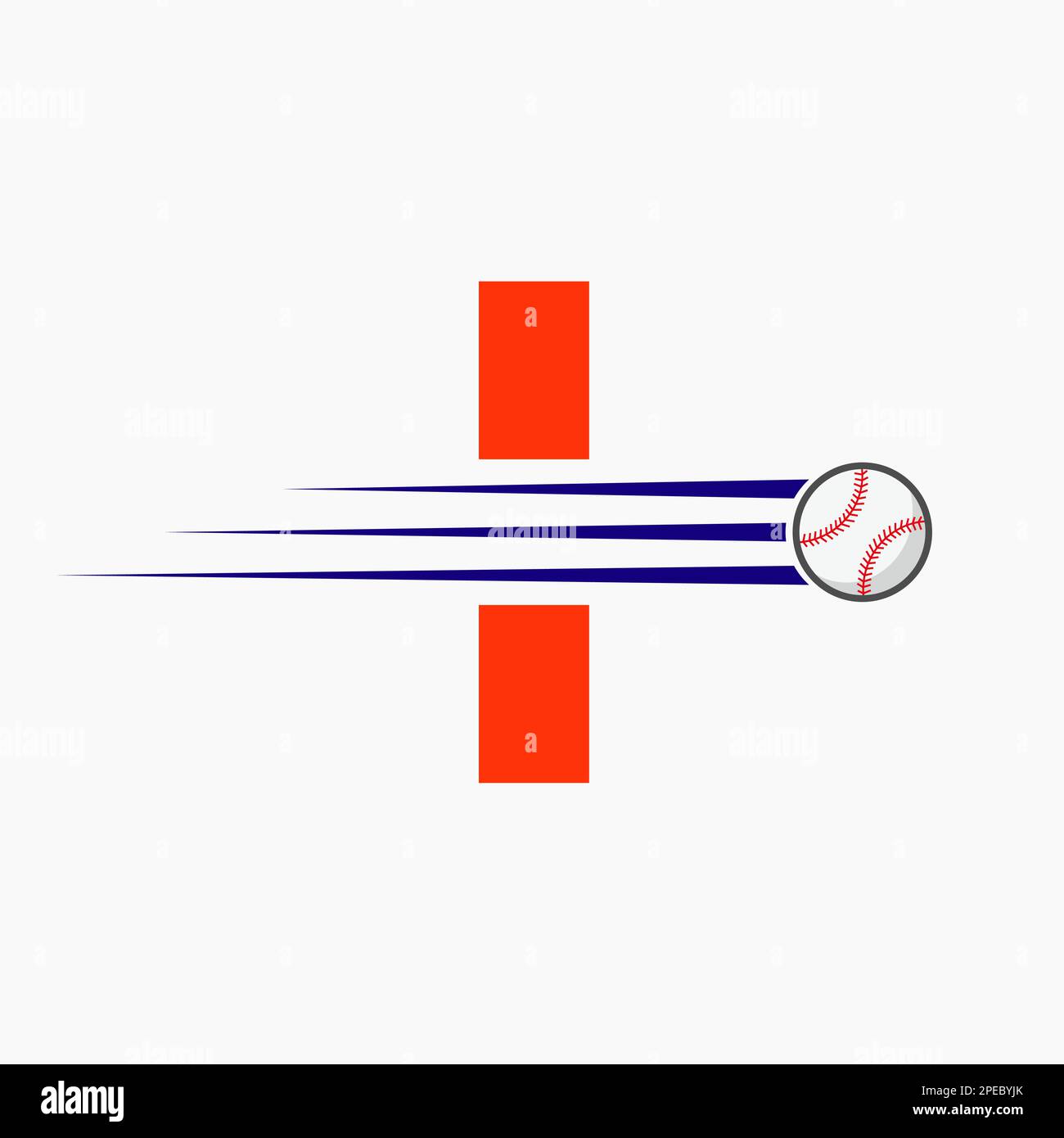 Initial Letter I Baseball Logo With Moving Baseball Icon Stock Vector ...