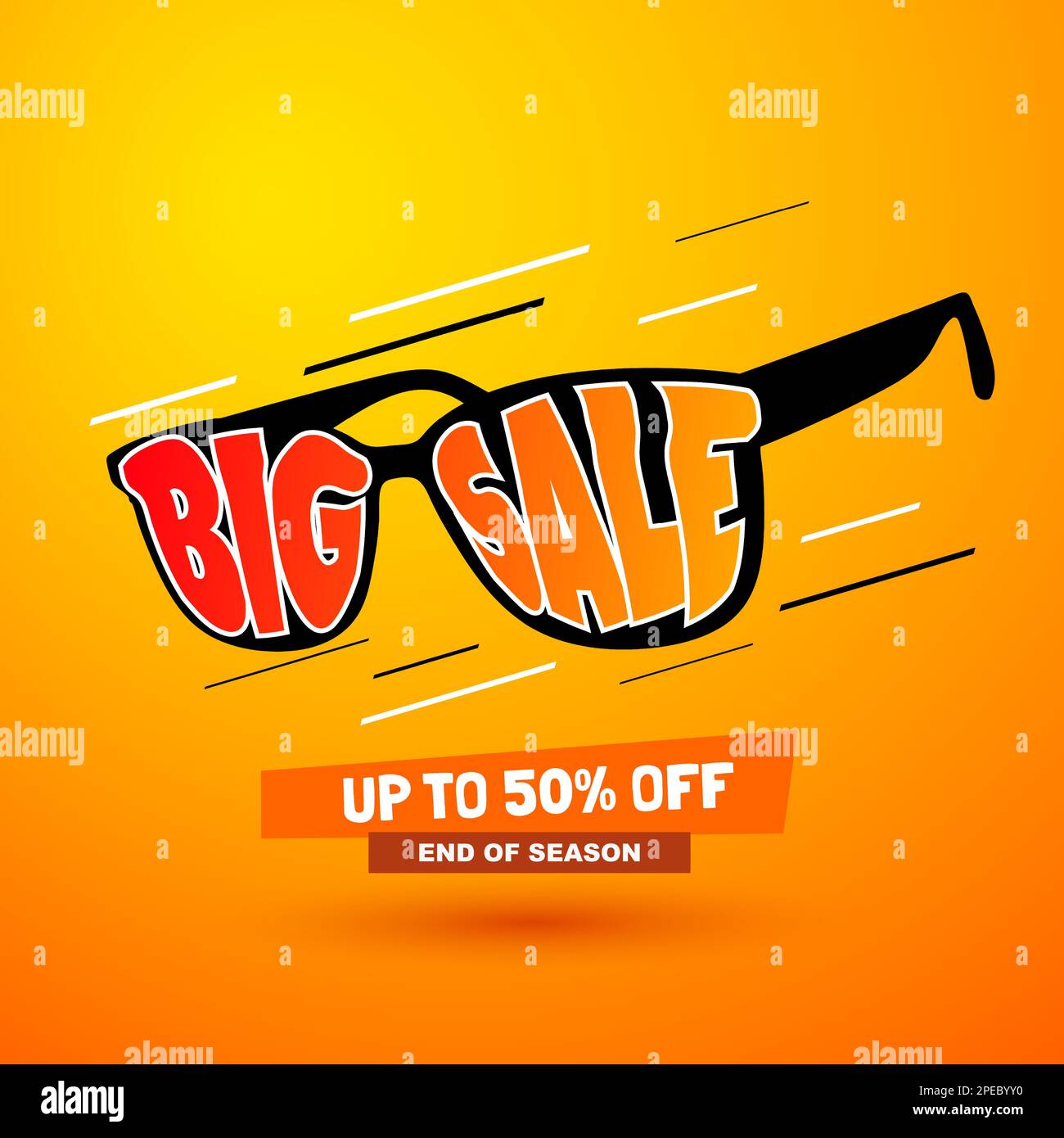 Creative eyeglasses discount banner with glasses with big sale text in ...
