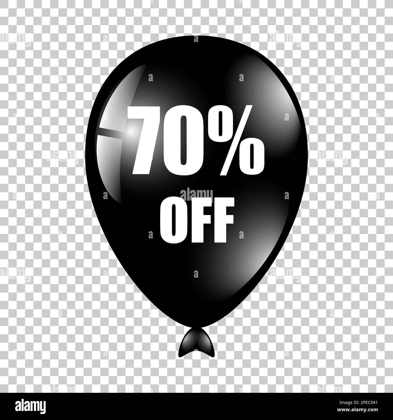 Black Baloon with text 70 percents. Vector illustration. Balloons with ...