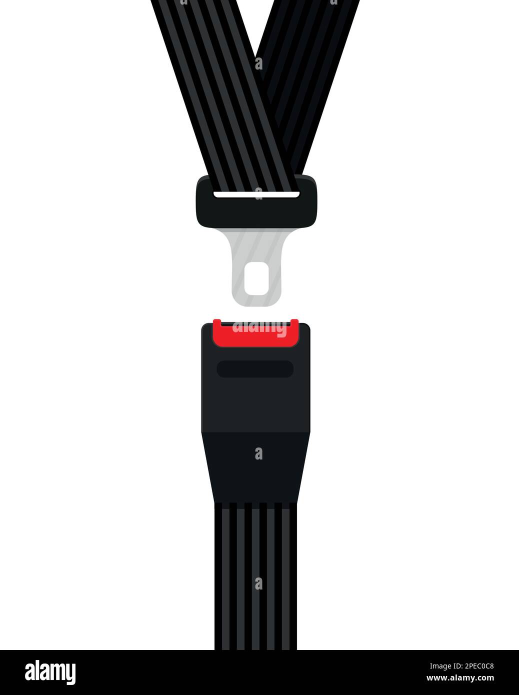 Creative vector illustration of safety seat belt, open and closed ...