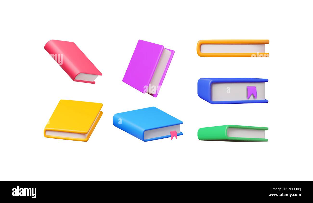 3D Closed Books Collection Isolated on White Stock Vector Image & Art ...
