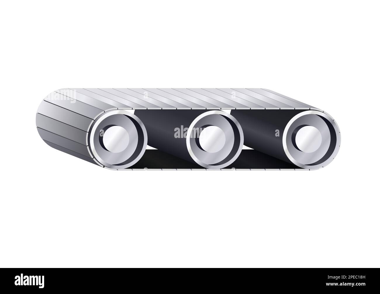 Industrial rollers belt conveyor vector illustration isolated on a ...