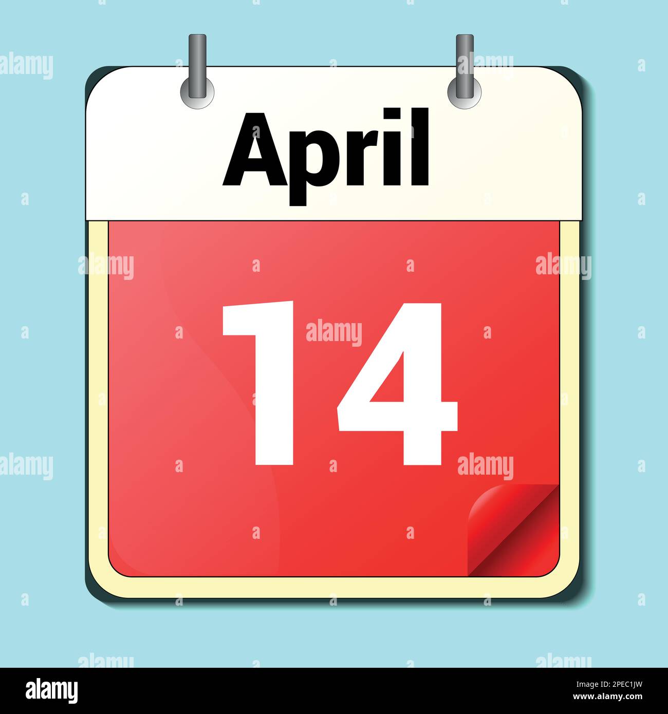 day on the calendar, vector image format, April 14 Stock Vector Image ...