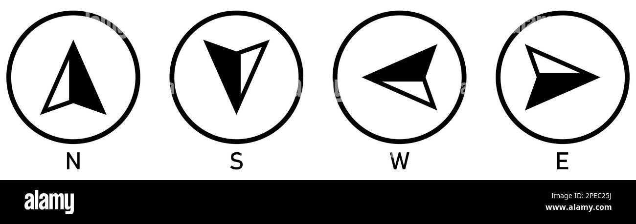 Set of vector compass icons. Map symbol. Vector illustration Stock ...