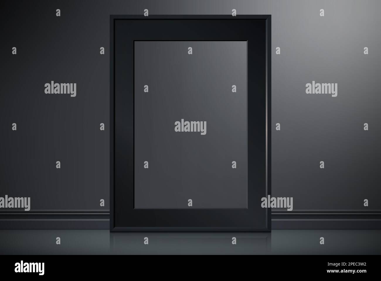 Realistic black frame isolated on dark background. Presentations ...