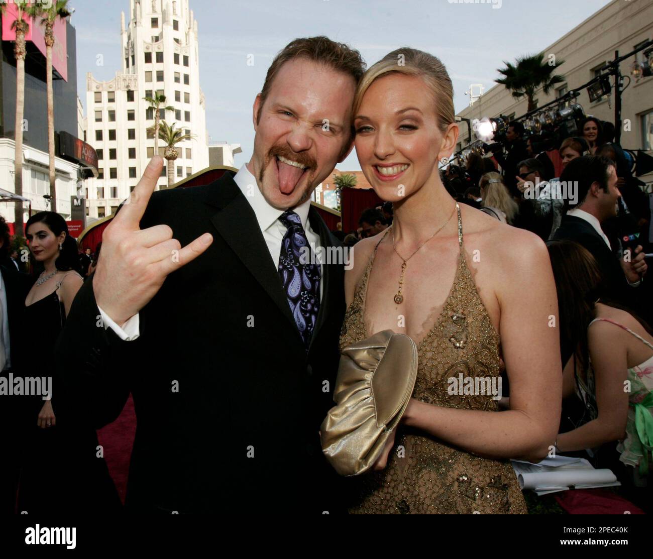 Morgan Spurlock, left, and his fiancee Alexandra Jamieson arrive for ...