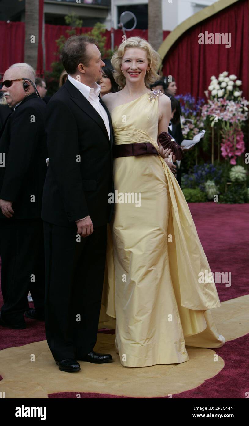 Actress Cate Blanchett arrives with her husband Andrew Upton for the ...