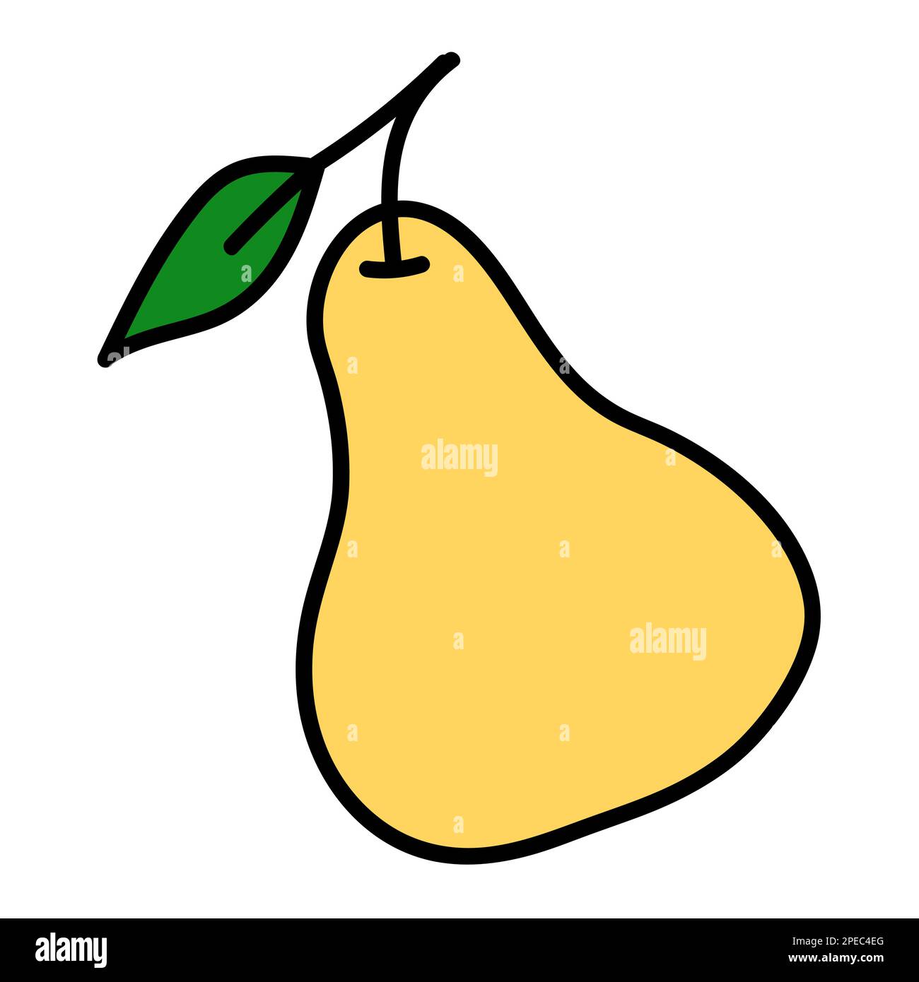 Pear doodle icon. Hand drawn symbol. Vector illustration. Vector ...