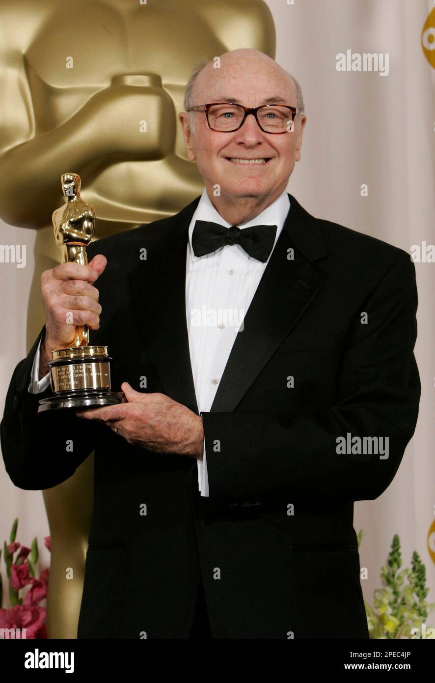Roger Mayor poses with his Oscar for the Jean Hersholt Humanitarian ...