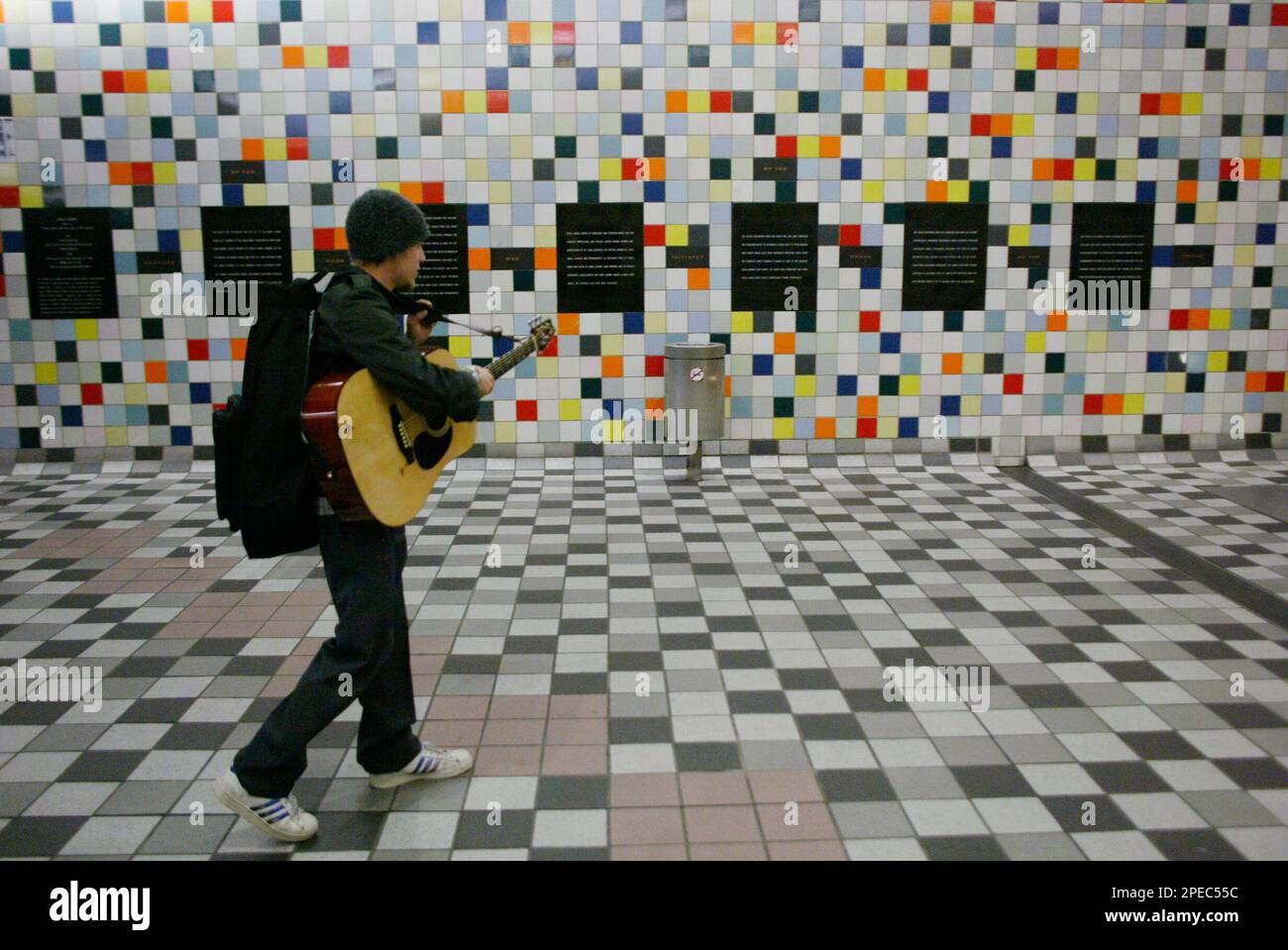 Andrew Stone, a homeless teenage guitarist walks inside the Western ...