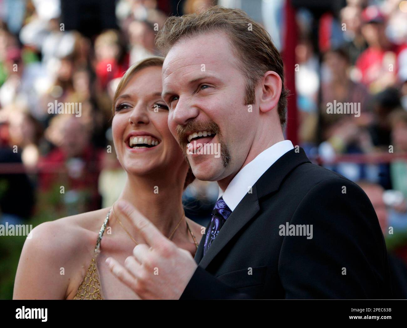 Morgan Spurlock and his wife Alexandra Jamieson arrive for the 77th ...