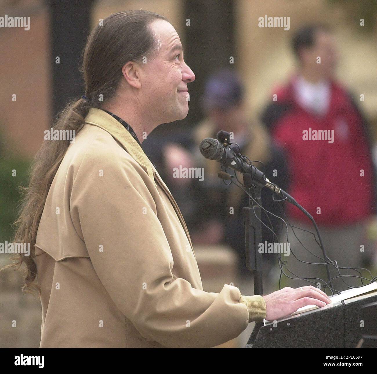 John Seiple smiles as he remembers his friend Mark Wilson at a memorial ...