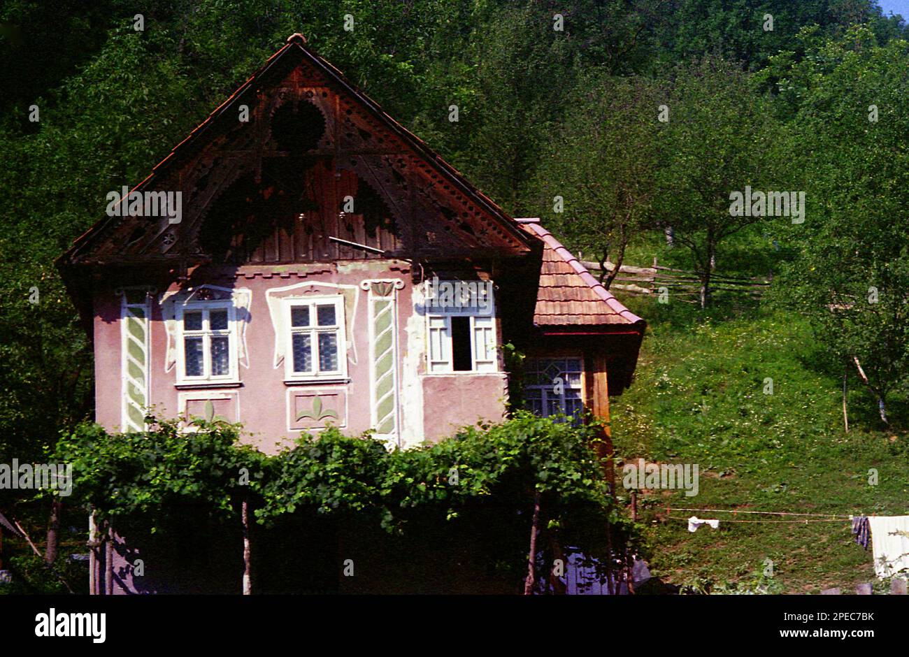 Alba County, Romania, approx. 1999. Exterior of a house featuring ...