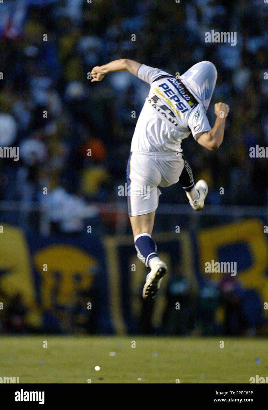 Pumas'soccer player Bruno Marioni from Argentina celebrates after ...