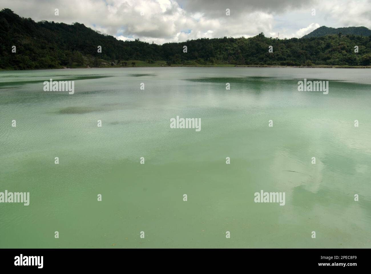 A scenery of Lake Linow, a volcanic lake in Lahendong, South Tomohon ...