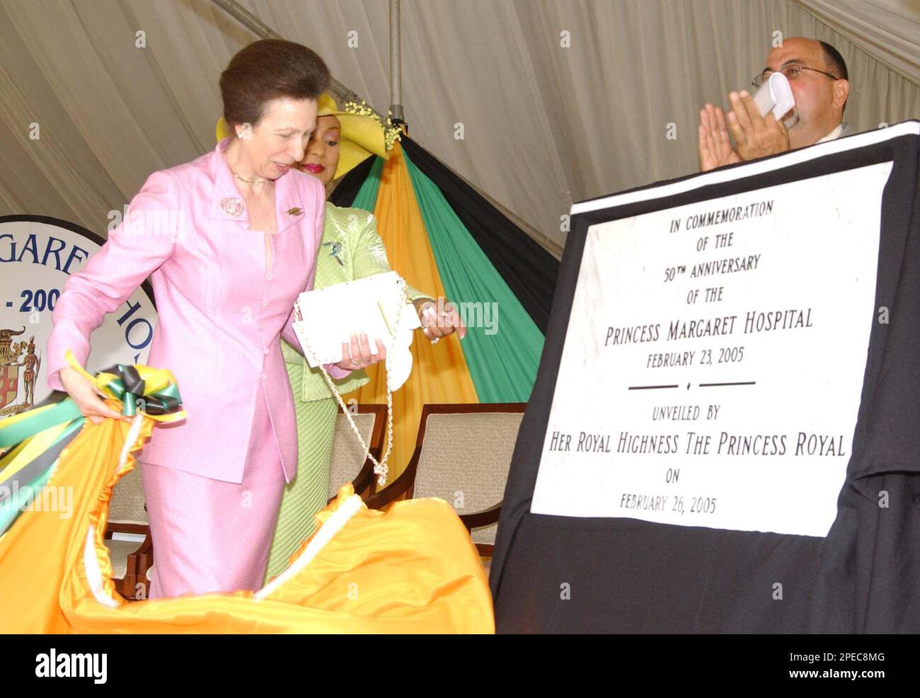 Princess Anne unveils the 50th Anniversary Plaque at the rededication ...