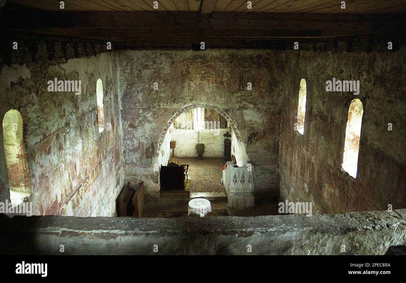 Hunedoara County, Romania, 2002. Interior of the Calvinist (originally ...