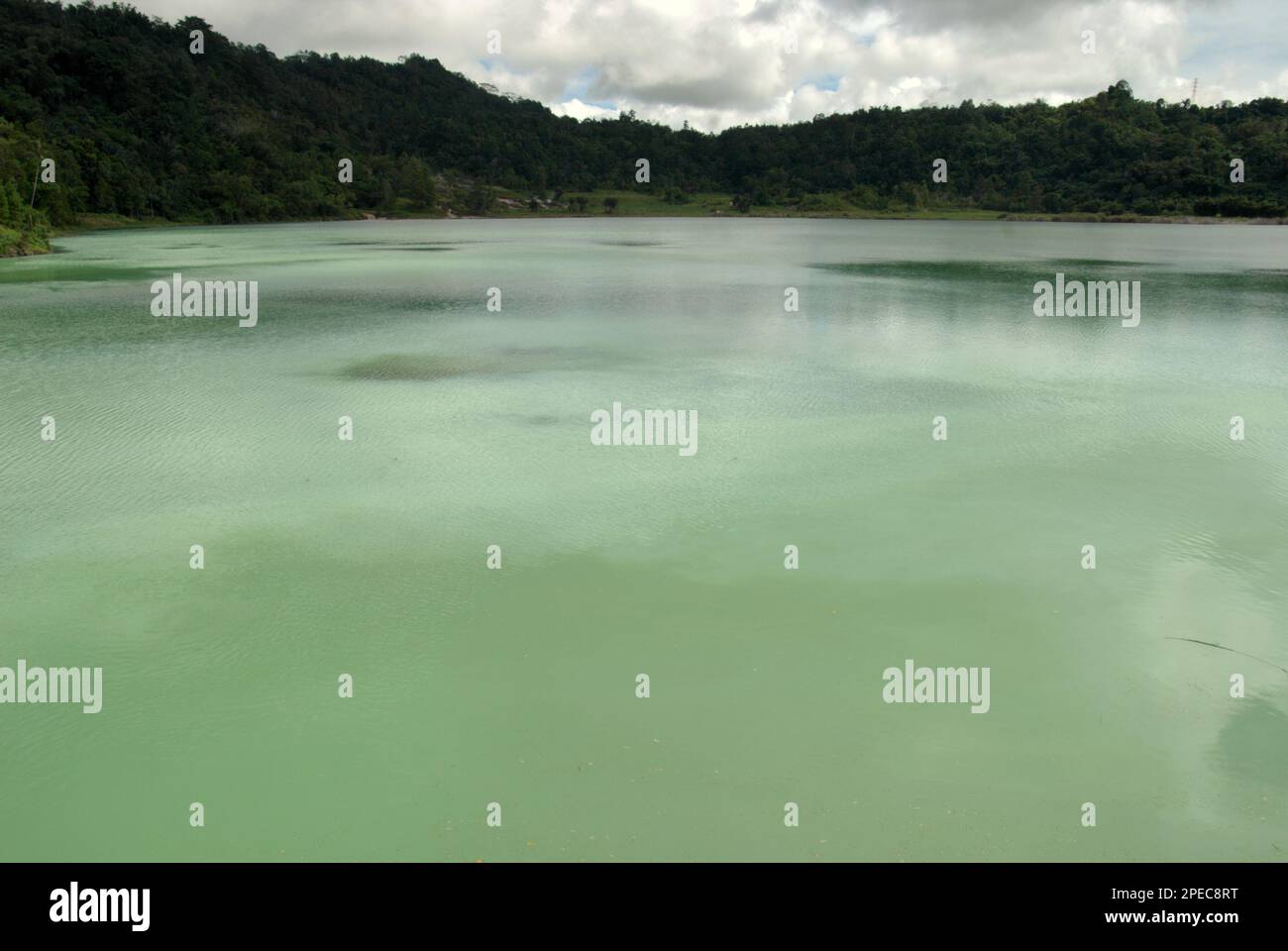 A scenery of Lake Linow, a volcanic lake in Lahendong, South Tomohon ...