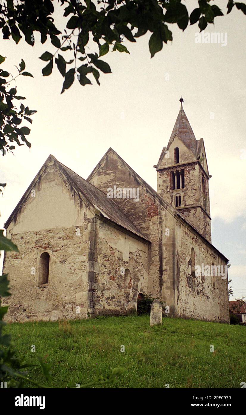 Hunedoara County, Romania, 2002. Exterior view of the Calvinist ...