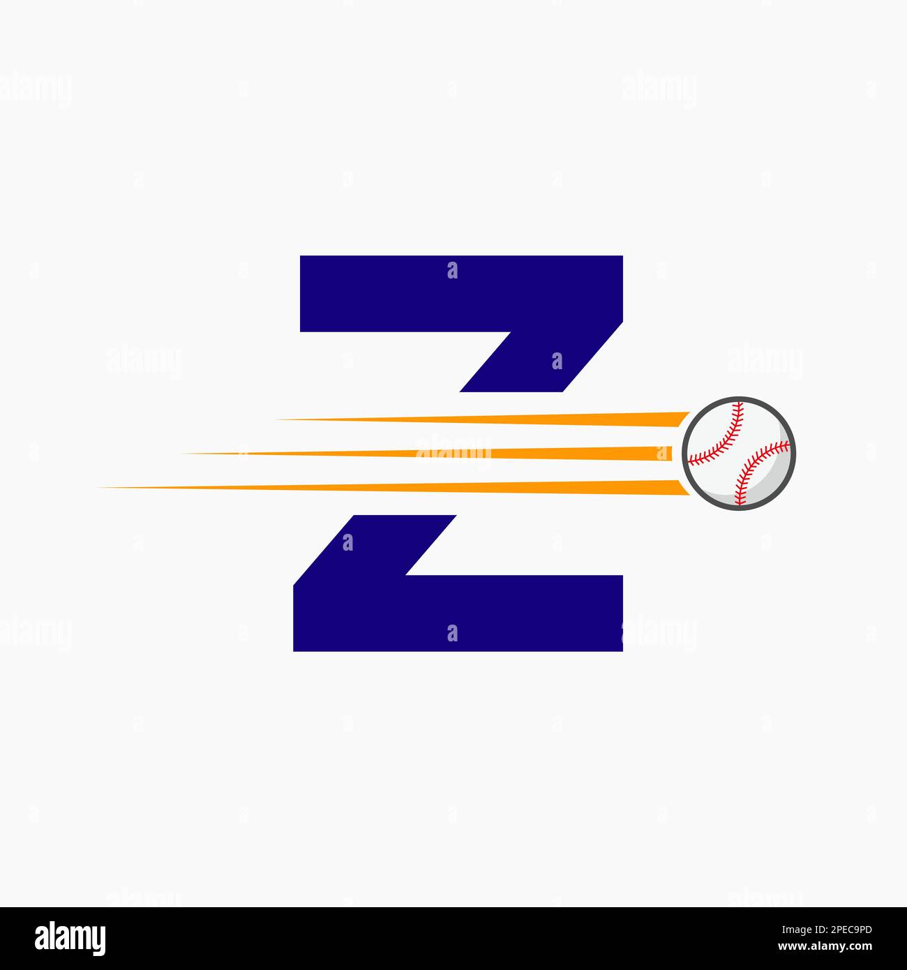 Initial Letter Z Baseball Logo With Moving Baseball Icon Stock Vector ...