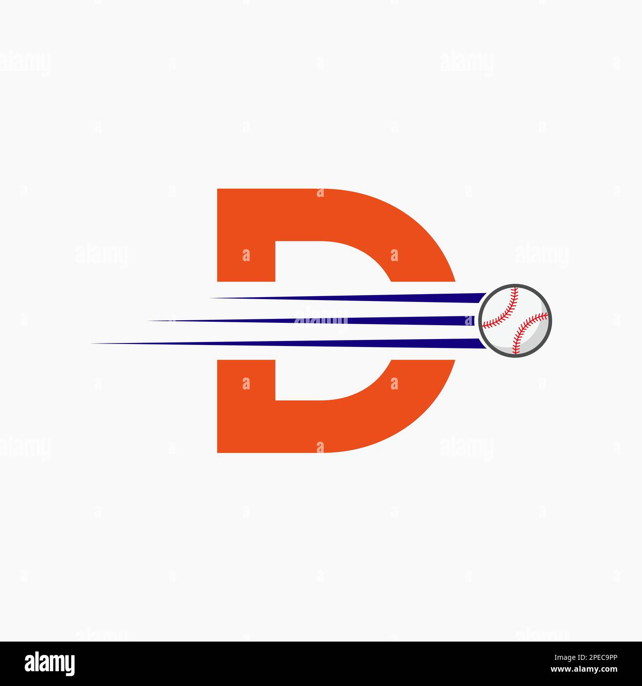 Initial Letter D Baseball Logo With Moving Baseball Icon Stock Vector ...