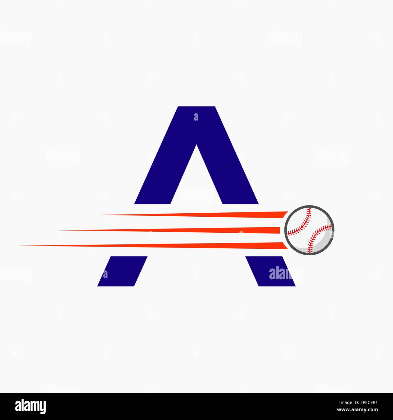 Initial Letter A Baseball Logo With Moving Baseball Icon Stock Vector ...