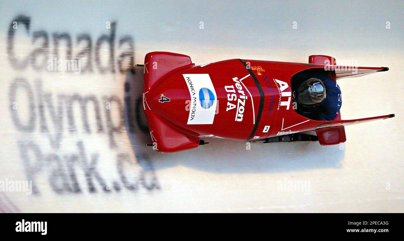 United States' Jean Racine, left, and Vonetta Flowers, compete during ...