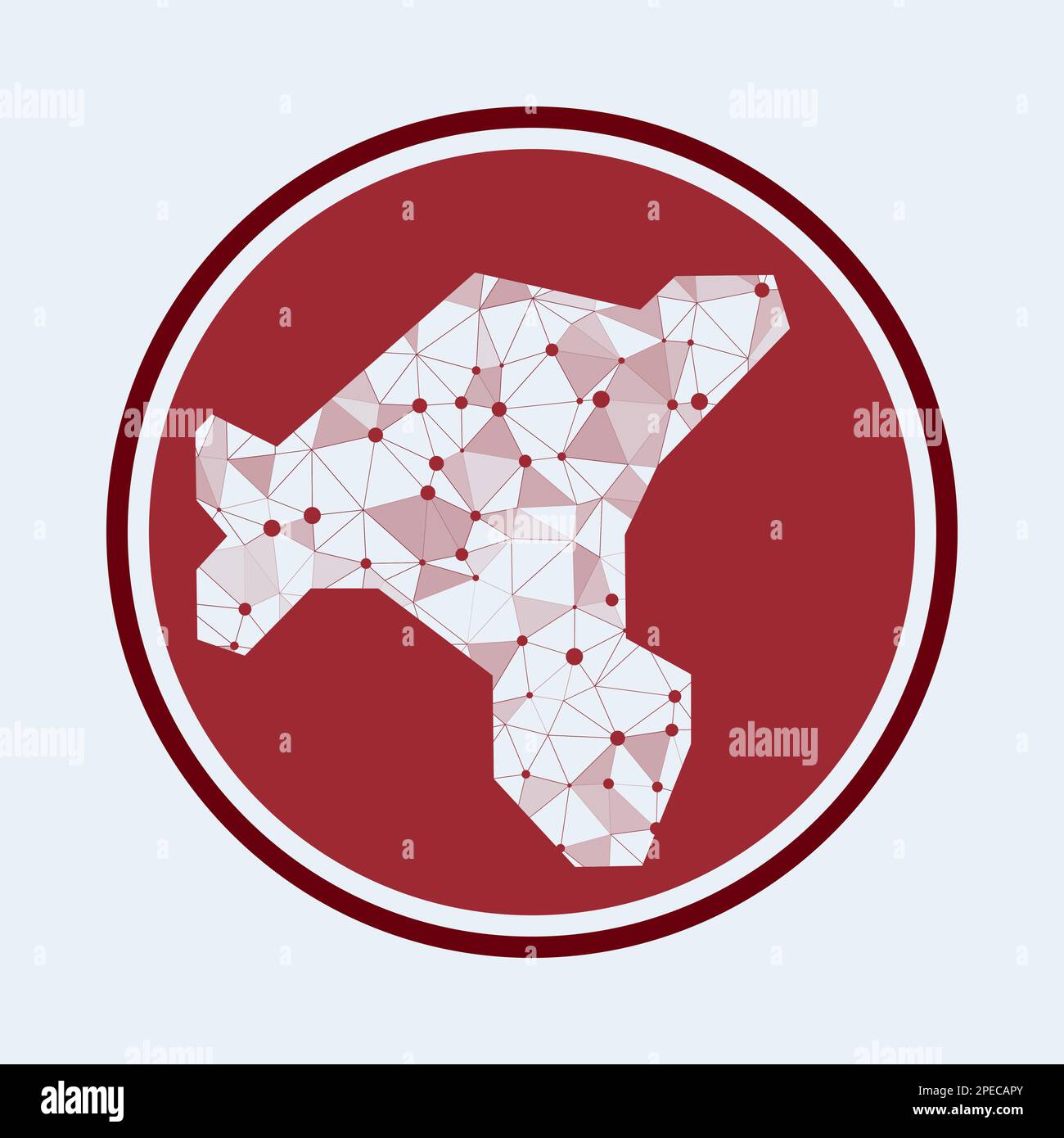 Salt Island icon. Trendy tech logo of the island. Geometric mesh round ...